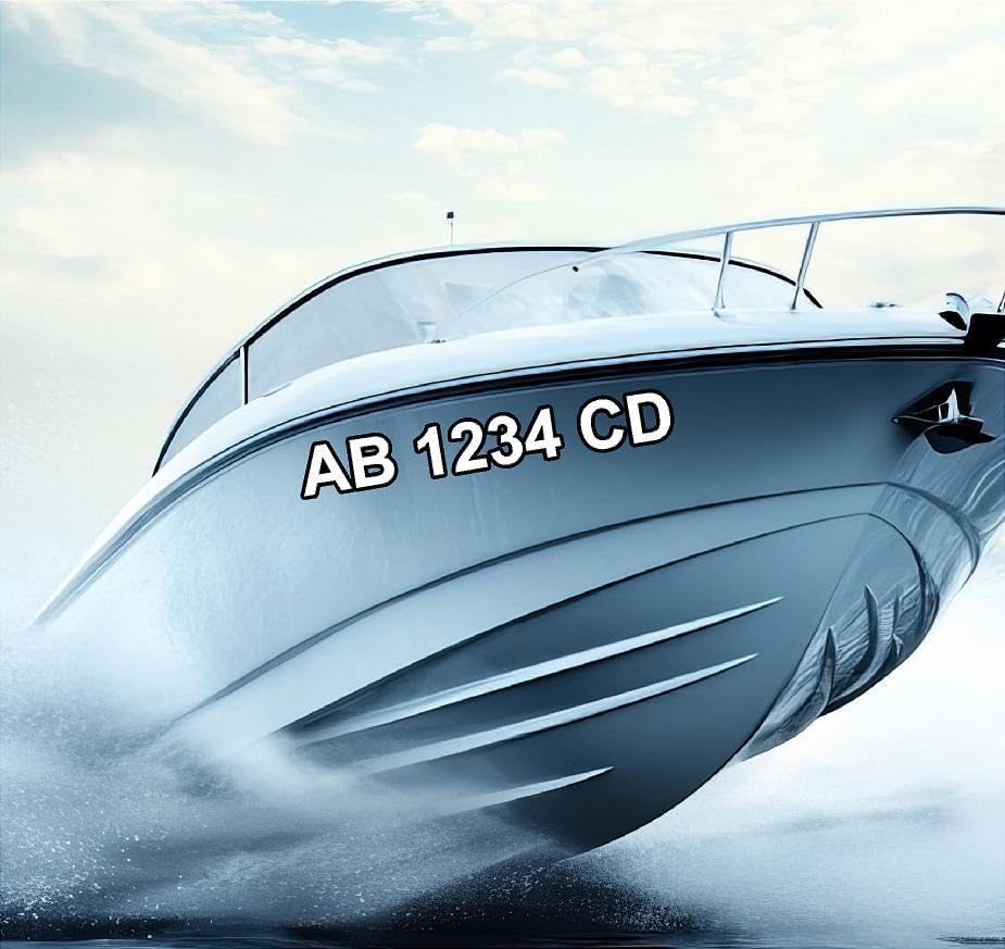 A Pair of Custom Boat Registration Numbers & Letters Marine Vinyl ...