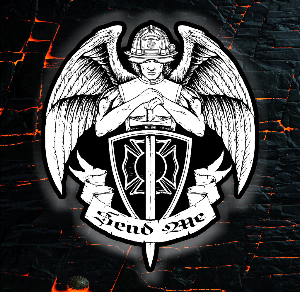 Saint Michael Send me Firefighter Decal Sticker – Firehouse Graphics
