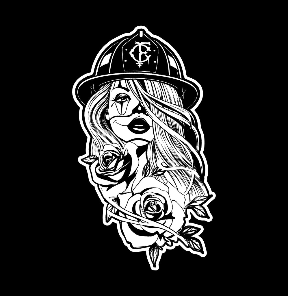 Firefighter Chicano Girl (two decals 3") Sticker – Firehouse Graphics