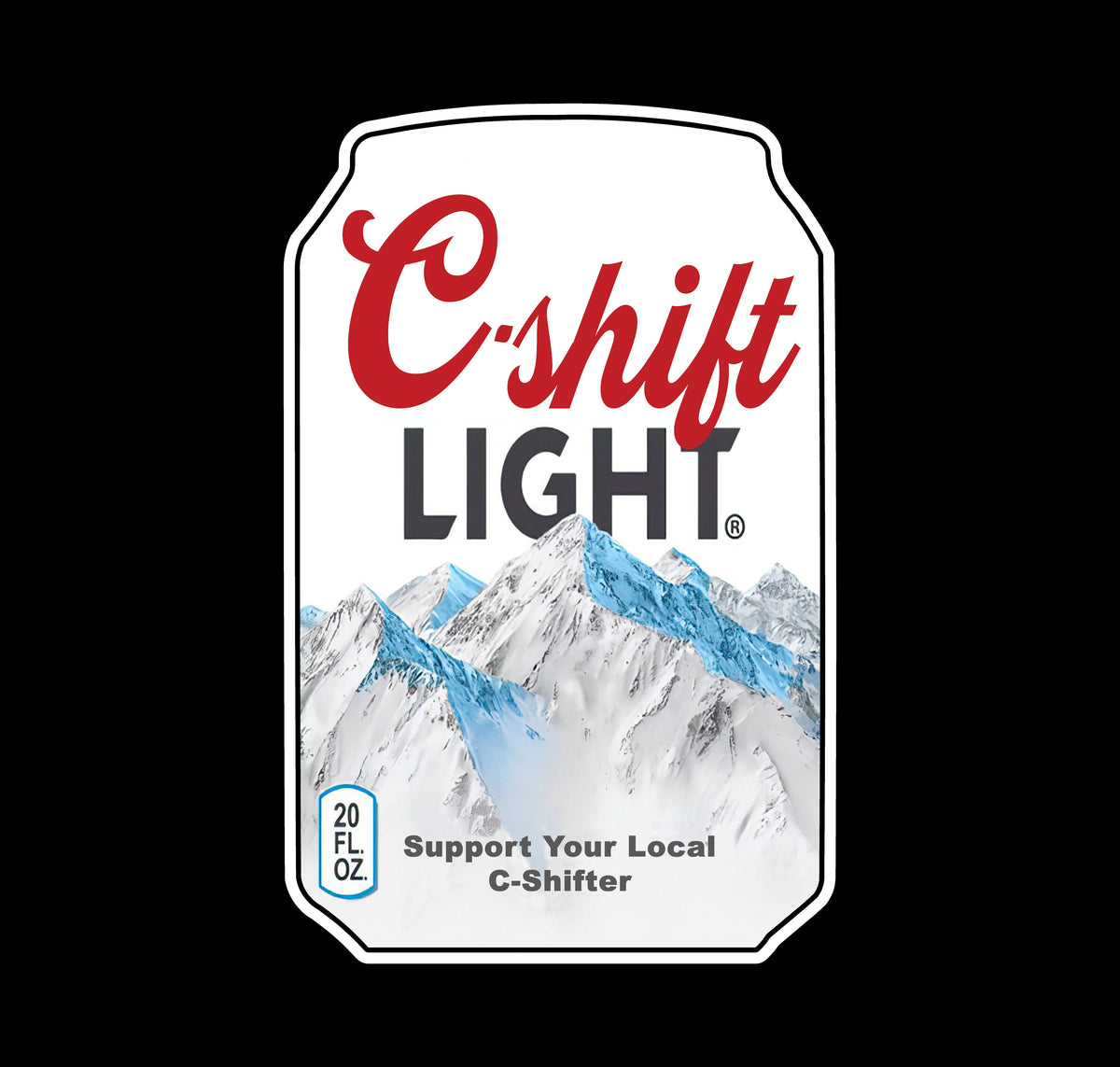 C-Shift Beer Can (two decals 2.5" and a 3") Sticker – Firehouse Graphics