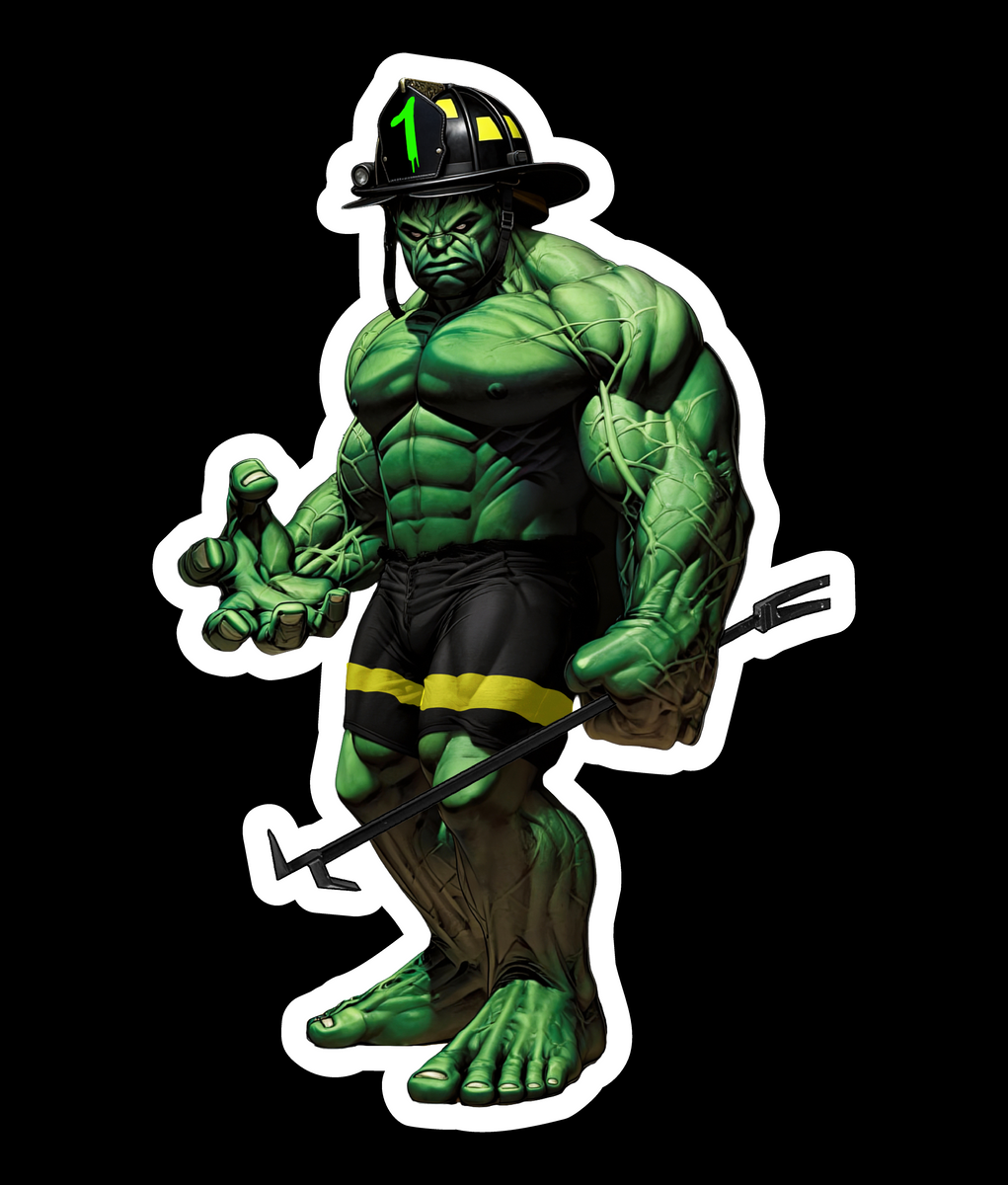 Firefighter Hulk (two decals3 ") Sticker – Firehouse Graphics