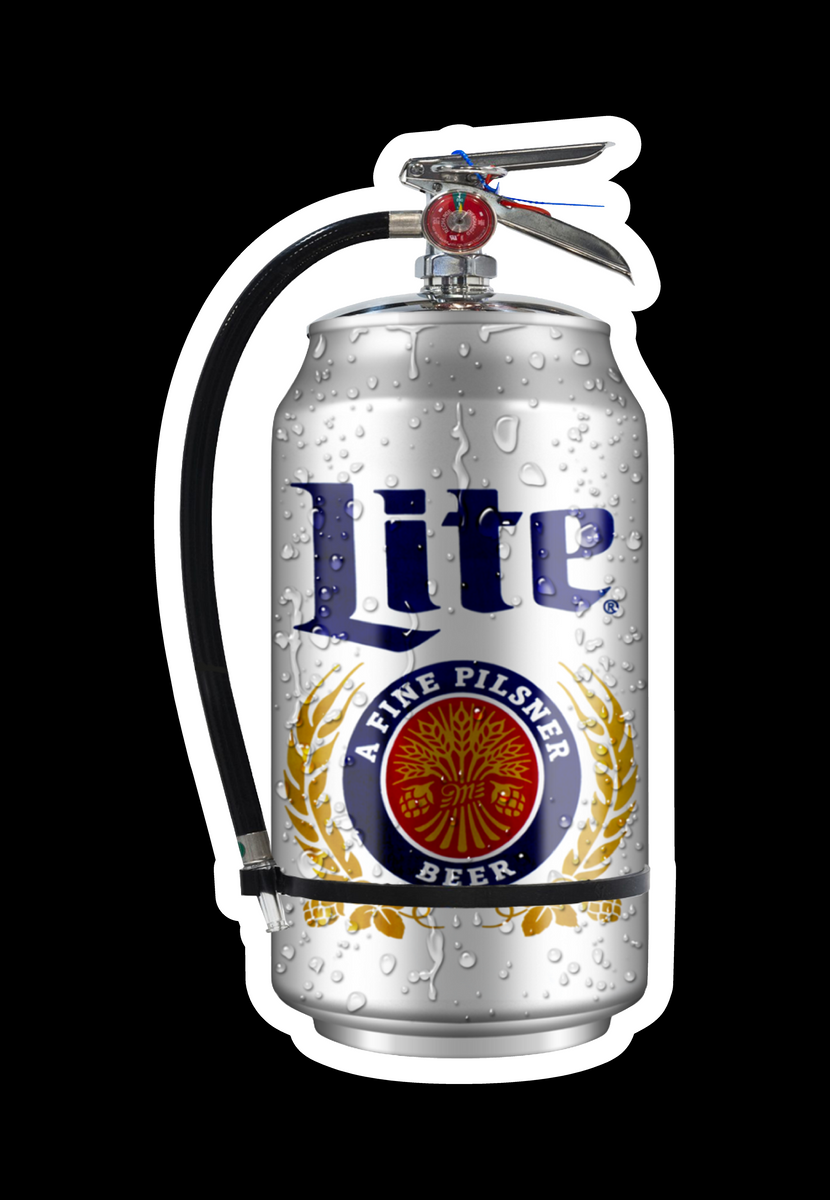 Miller Lite Extinguisher (two decals 3") Sticker – Firehouse Graphics