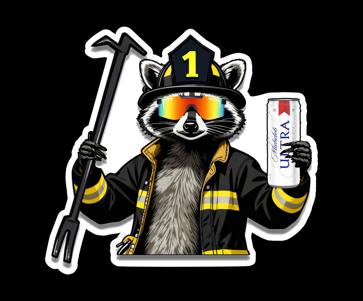 Mich Ultra Trash Panda Rockin Raccon (two decals 2.5") Sticker ...