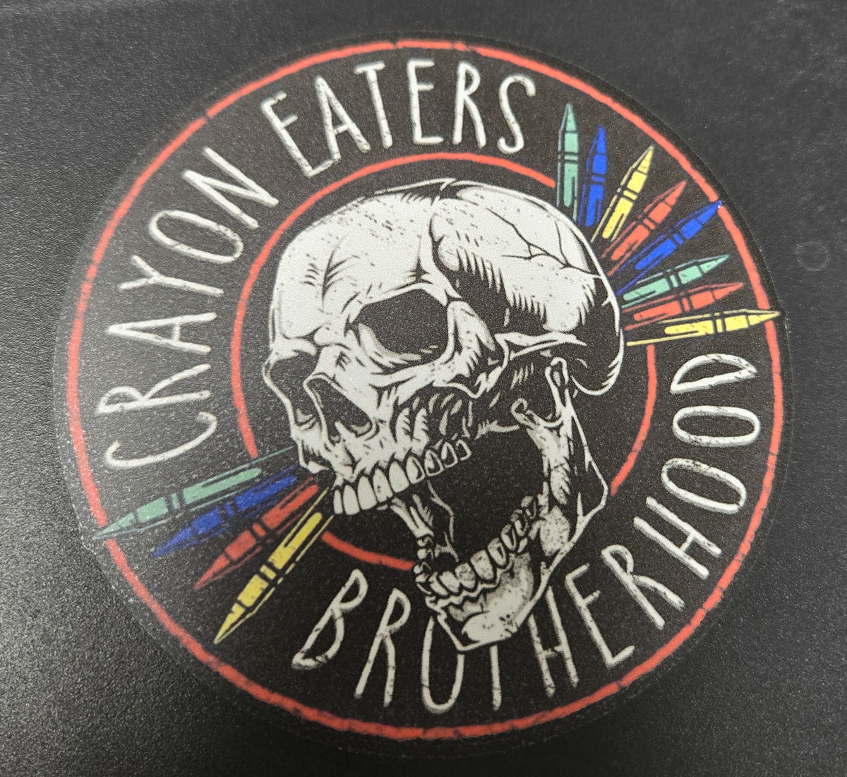 Crayon Eaters Brotherhood (two decals 2.5") Sticker – Firehouse Graphics