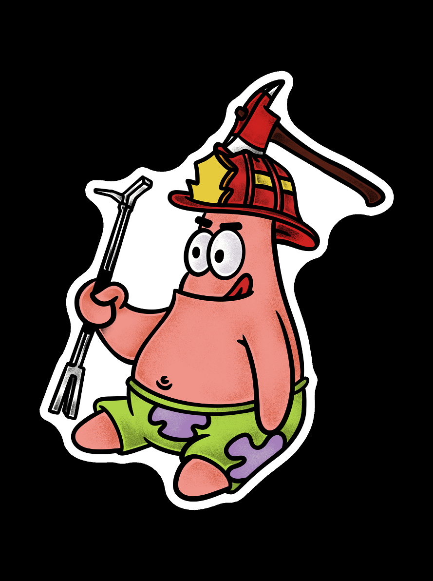 Firefighter Patrick (two decals 2.5") Sticker – Firehouse Graphics