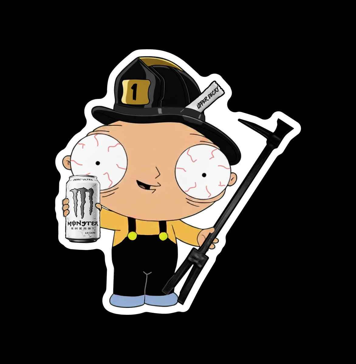 Stewie White Monster Family Sticker (two decals 2.5") Sticker ...