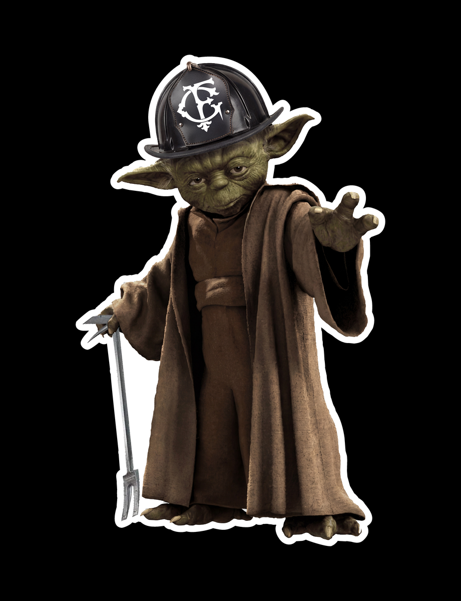 Firefighter Yoda (two decals 3") Stickers – Firehouse Graphics